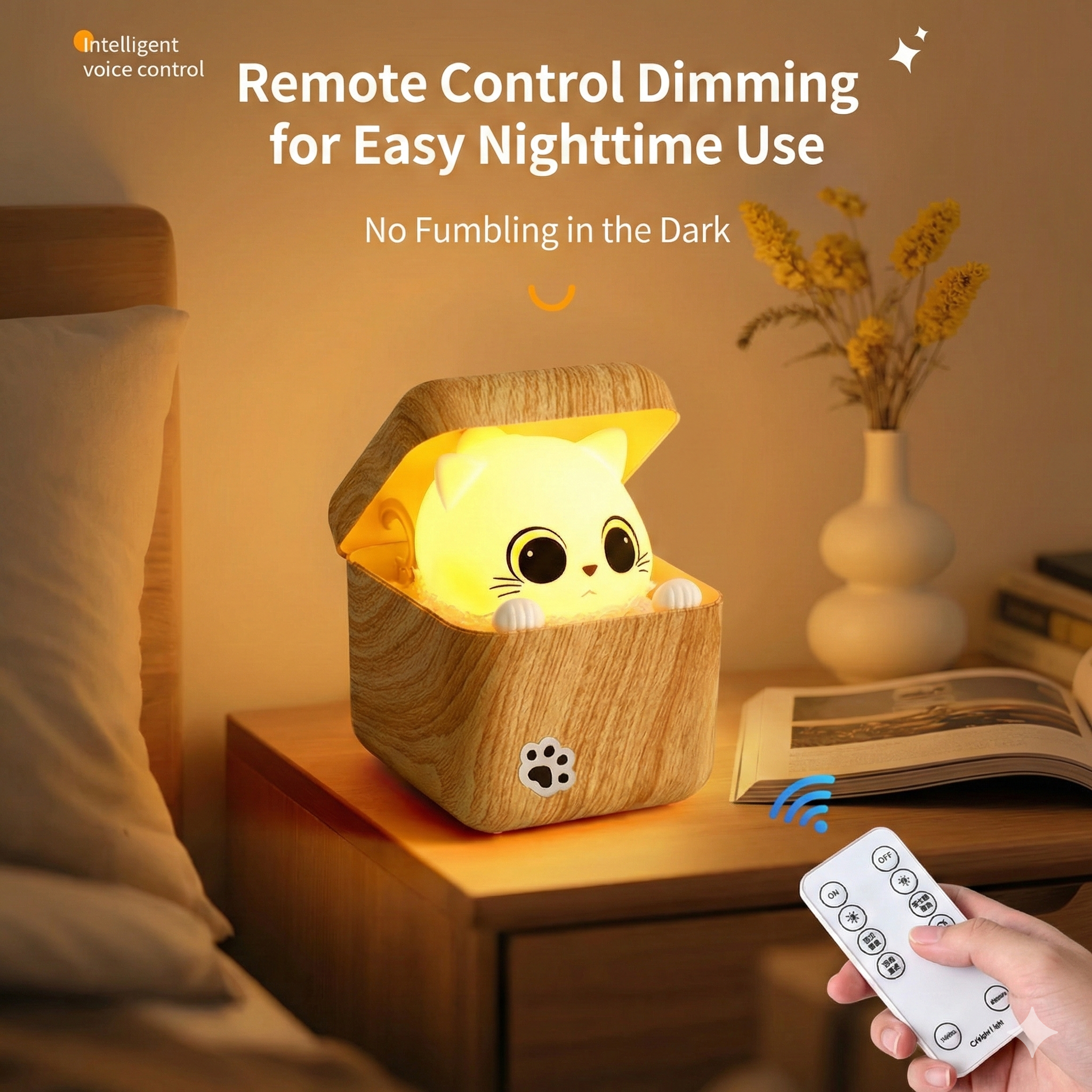 Smart Kitty Voice Control Night Light | Sound Activated LED Cat Lamp ...